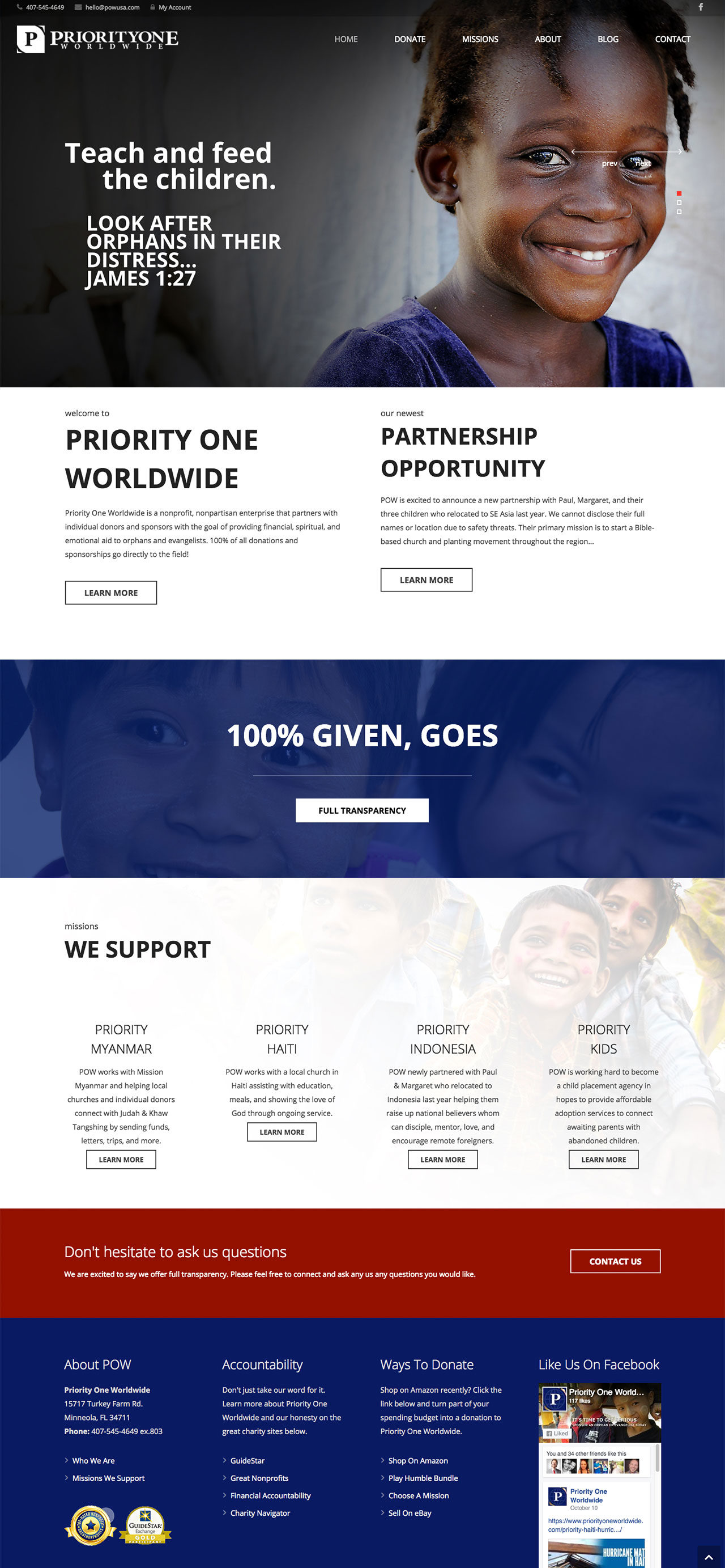 Priority One Worldwide - New Website from Skillful Antics