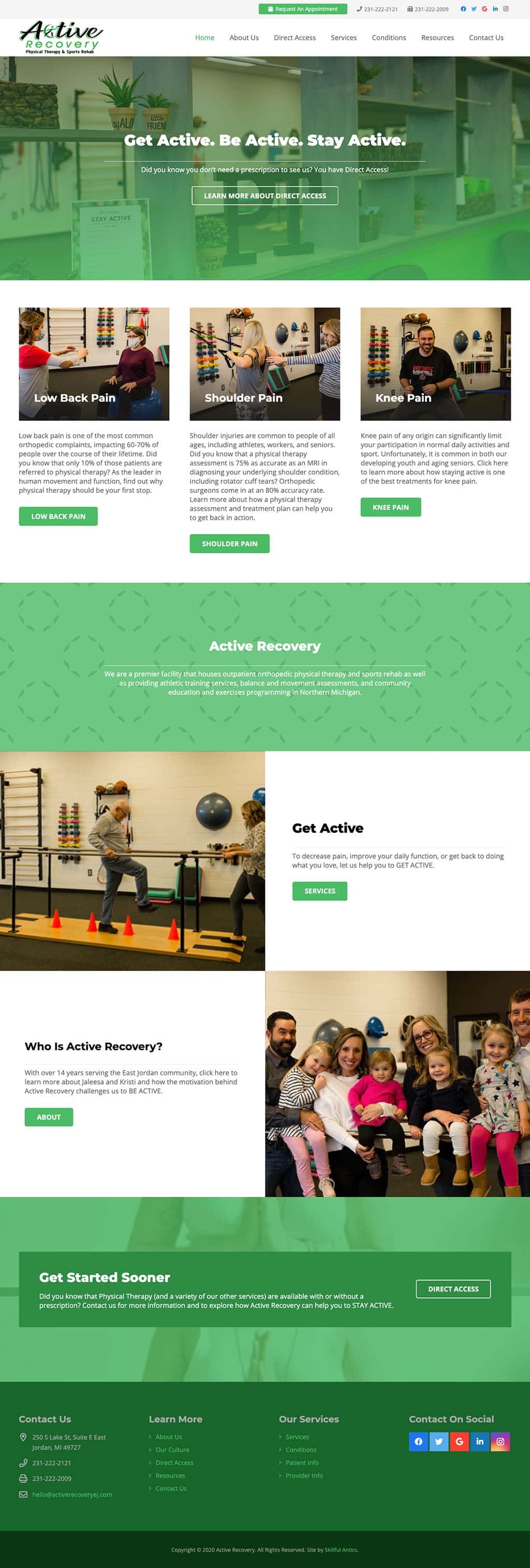 Active Recovery Website Portfolio by Skillful Antics