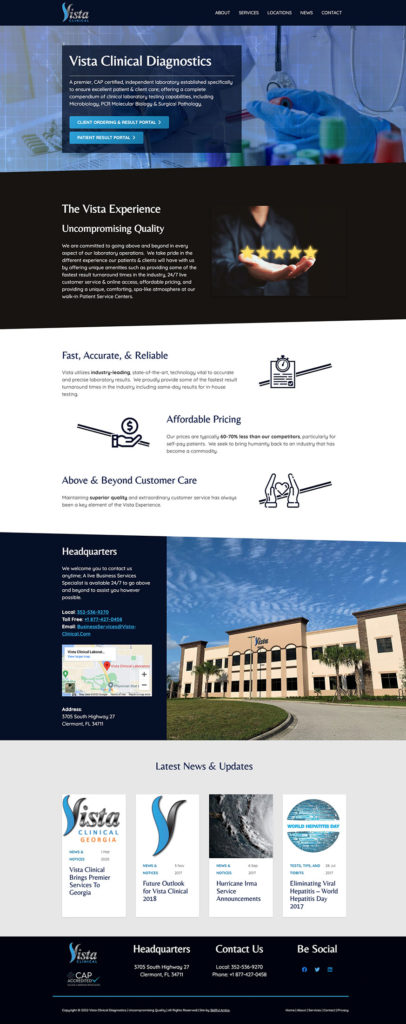 Vista Clinical Diagnostics Website by Skillful Antics | Portfolio