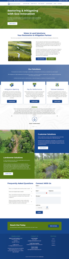 Water & Land Solutions Custom Website Portfolio by Skillful Antics